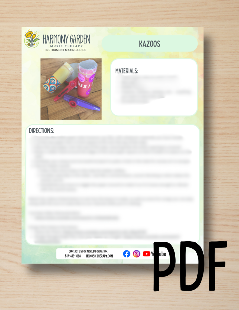 Kazoo Instrument Making Guide (PDF) - Harmony Garden Music Therapy ...